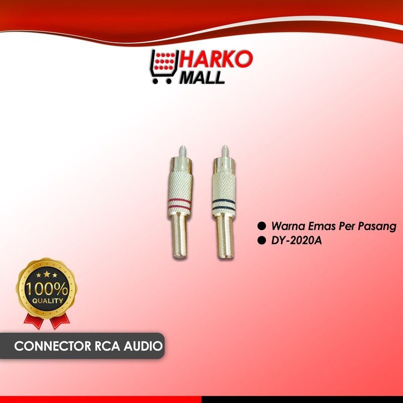 Jual Jack Connector RCA Audio Gold Metal Merah Hitam / Konektor RCA Male DY-2020A | Shopee Indonesia