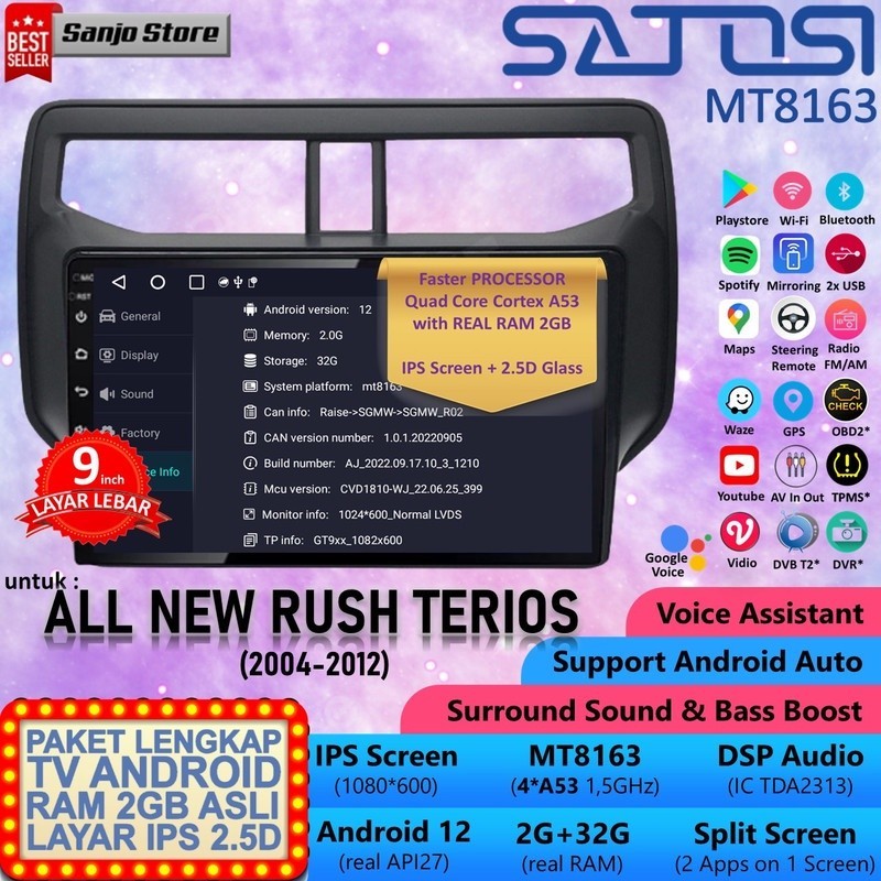 Jual SANJO - Paket Frame OEM + Soket PNP + Headunit Android 9 inch All ...