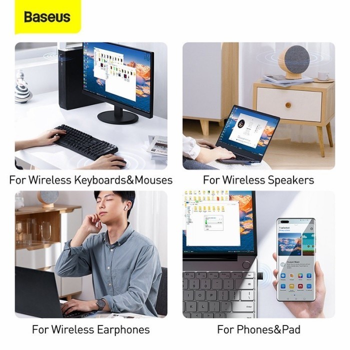 Jual Baseus Wireless Bluetooth Dongle Receiver Bt 5.0 For Pc Laptop 20M ...