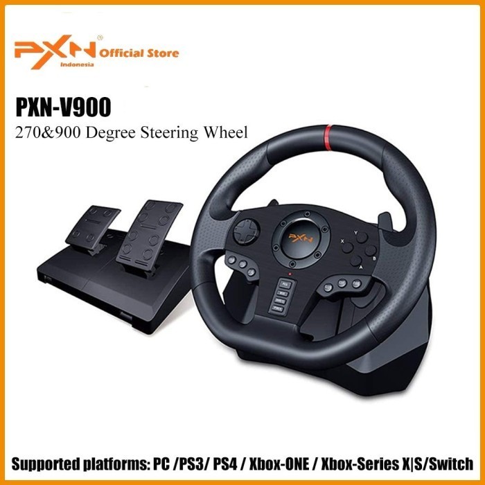 Jual PXN V900 PC Racing Wheel Race Steering Wheel with Pedals | Shopee ...