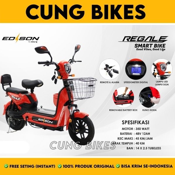 Jual SEPEDA LISTRIK DEWASA E BIKE TREX EDISON REGALE GARANSI RESMI ...