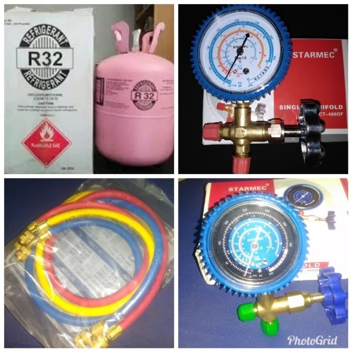 Jual Paket 1Kg Freon R32 + Set Selang Manifold R32 Utk Isi Sendiri ...