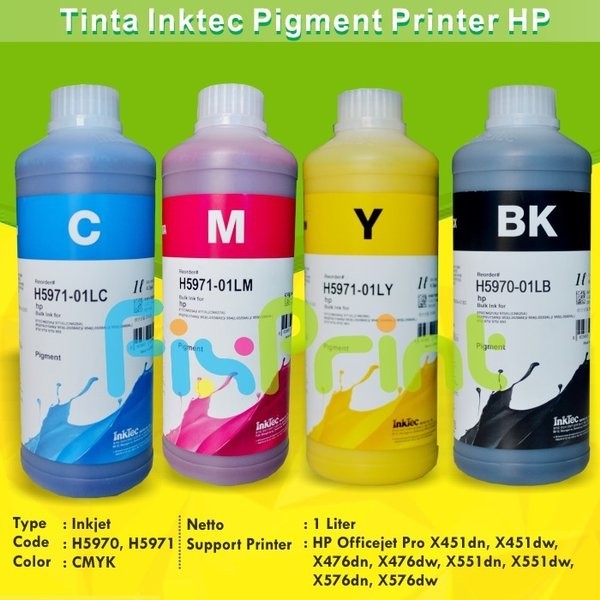 Jual TINTA PIGMENT HP 1 LITER REFILL INFUS PRINTER OFFICEJET 6100 6600 ...