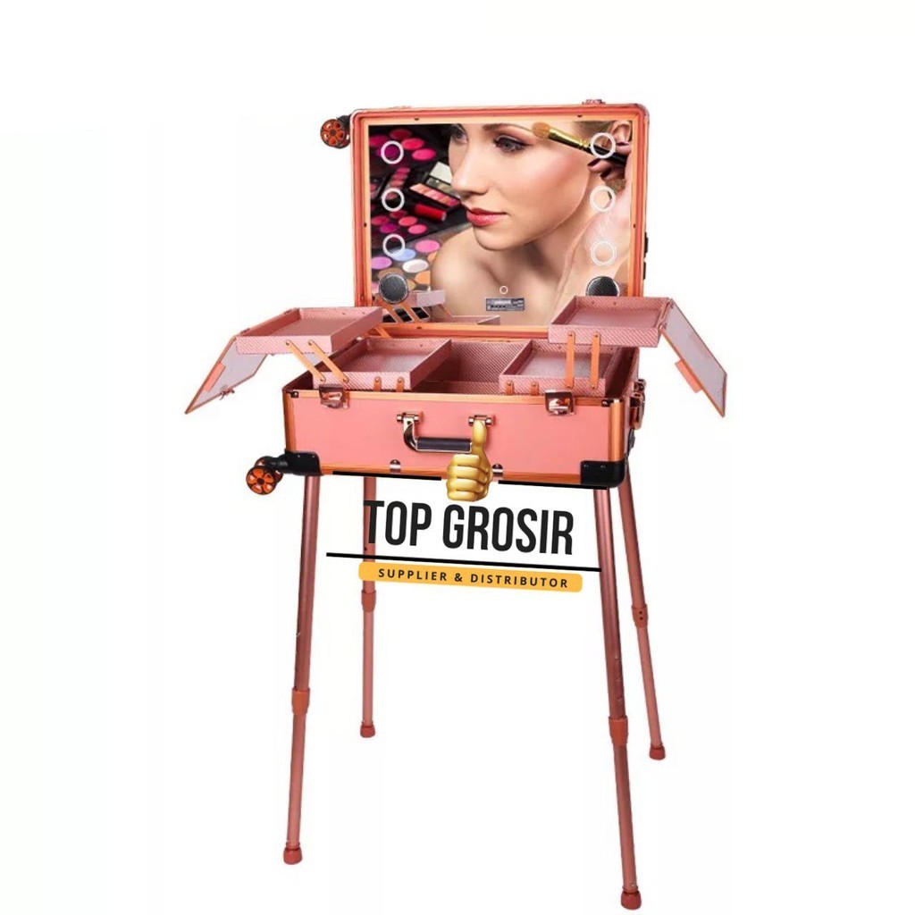 Jual Beauty Case Tempat Makeup Koper Kotak Kosmetik Meja Rias Kaca ...