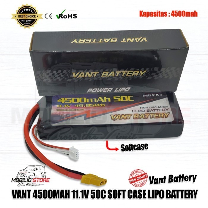 Jual VANT BATTERY LIPO 3S 11.1 VOLT 4500 MAH 50C BATERAI RC LITHIUM POLIMER | Shopee Indonesia