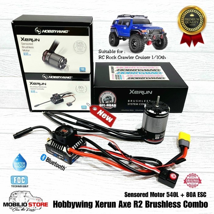 Jual HOBBYWING XERUN AXE BRUSHLESS COMBO R2 MOTOR 540L ESC 80A FOC RC ...