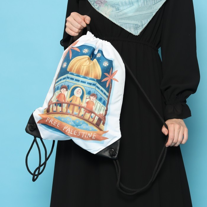 Jual Adara Stringbag Tas Serut Free Palestine Putih | Shopee Indonesia