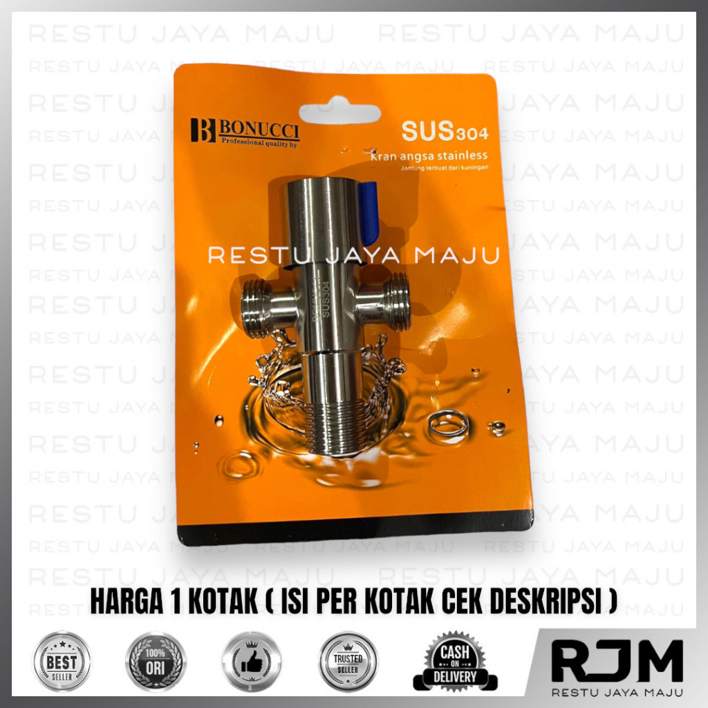Jual BONUCCI Stop Kran Shower T Stainless SUS 304 Cabang WC Jet Closet rj | Shopee Indonesia