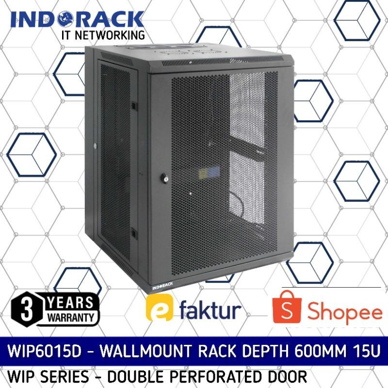 Jual WIP6015D - Wallmount Rack INDORACK Perforated Double Door Rak ...