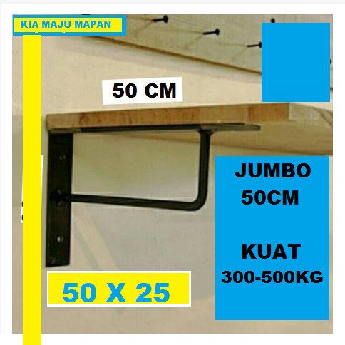 Jual Folding Bracket Jumbo 50Cm Besi Siku L Penyangga Rak Dinding ...