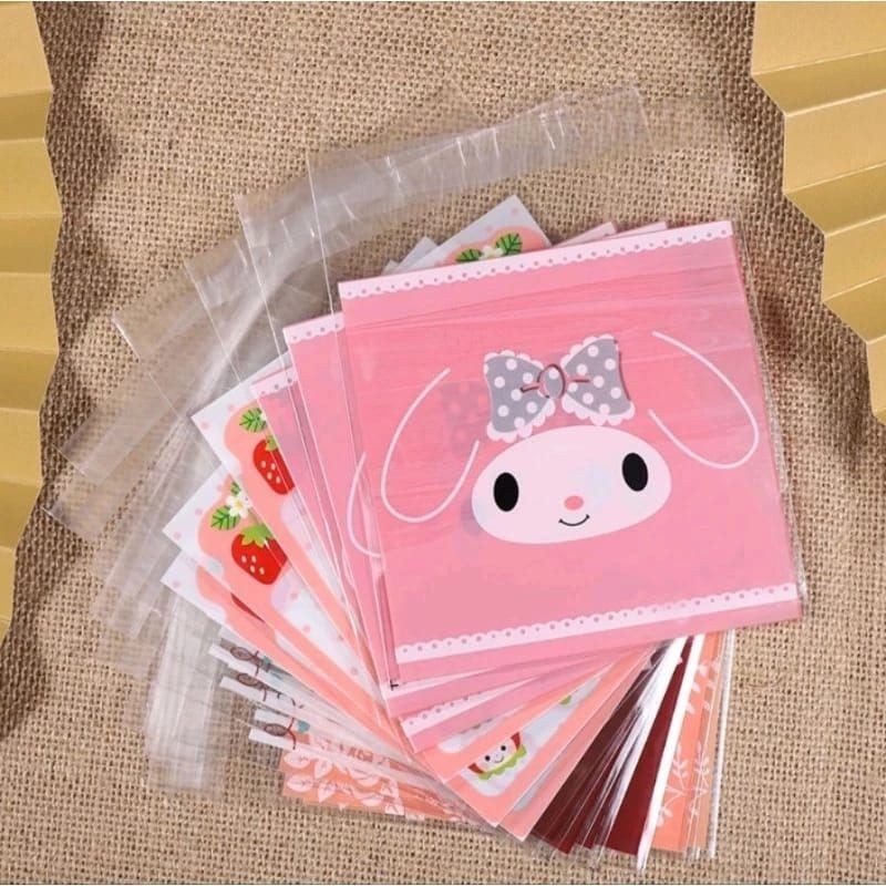 Jual (isi 100pcs ) plastik cookies hawaii,melody bunga 10x10cm ...