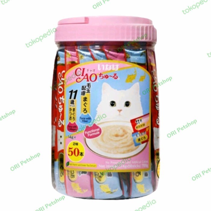 Jual Ciao Churu Toples Snack Kucing Tuna Colagen Fiber Variety Pack 50x14g | Shopee Indonesia