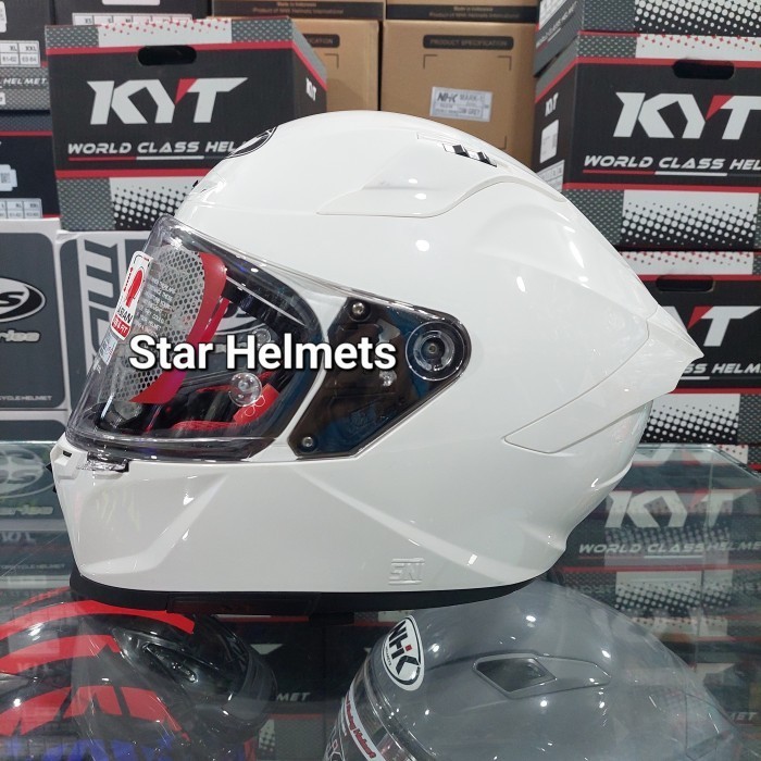 Jual HELM KYT STRIKER SOLID PLAIN WHITE | Shopee Indonesia