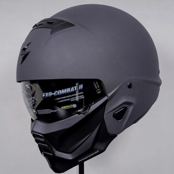 Jual SCORPION EXO COMBAT II GRAPHITE DARK GREY HELM COMBAT RETRO ...