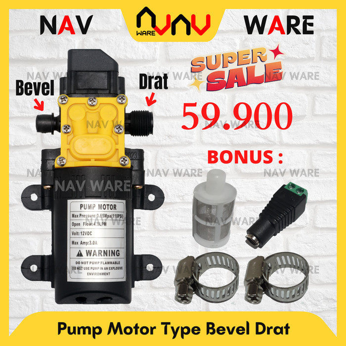 Jual POMPA AIR DC 12V SPRAYER ALAT CUCI STEAM MOTOR AC MISTING ...