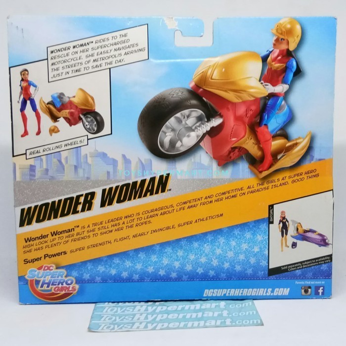 Jual original dc super hero girls wonder woman with motorcycle mattel ...