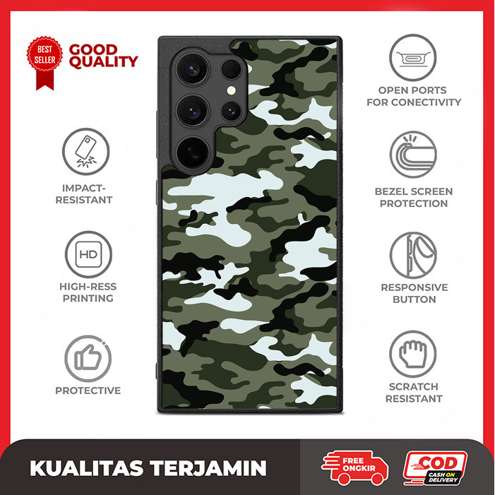 Jual Case Casing Custom Samsung S24 S23 S22 S21 S20 FE Ultra Plus Army Camo AE2961 Hardcase A11 ...