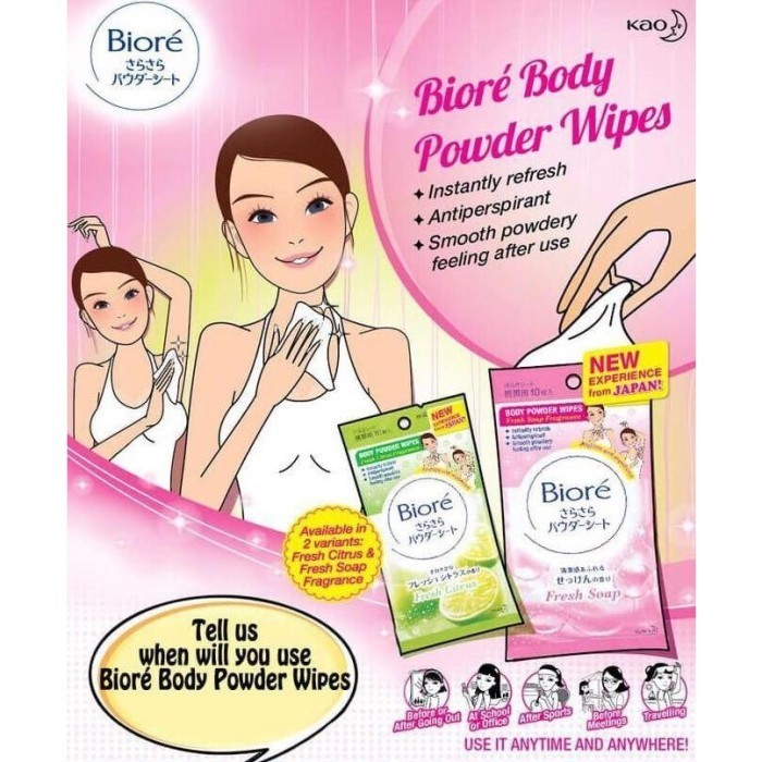 Jual Biore Sara Sara Sarasara Body Powder Sheets Isi 10S | Shopee Indonesia