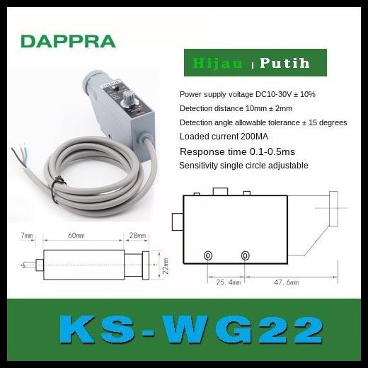 Jual TERBARU CONTRAST SCANNER EYE COLOR CODE MARK SENSOR PUTIH HIJAU KS-WG22 OE25 ...