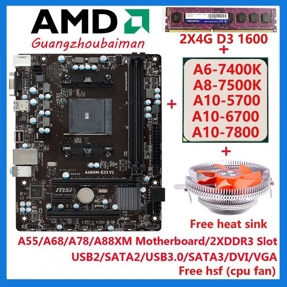 Jual Bundel Prosesor FM2b A8 A6 A4 dengan Heat Sink CPU dan Motherboard AMD FM2 + A55 A68 A78 ...