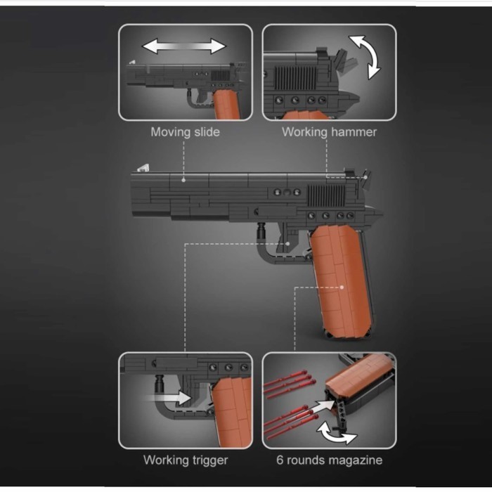 Jual Double E Cada Building Bricks Pistol Mainan Balok M1911 C81012W ...
