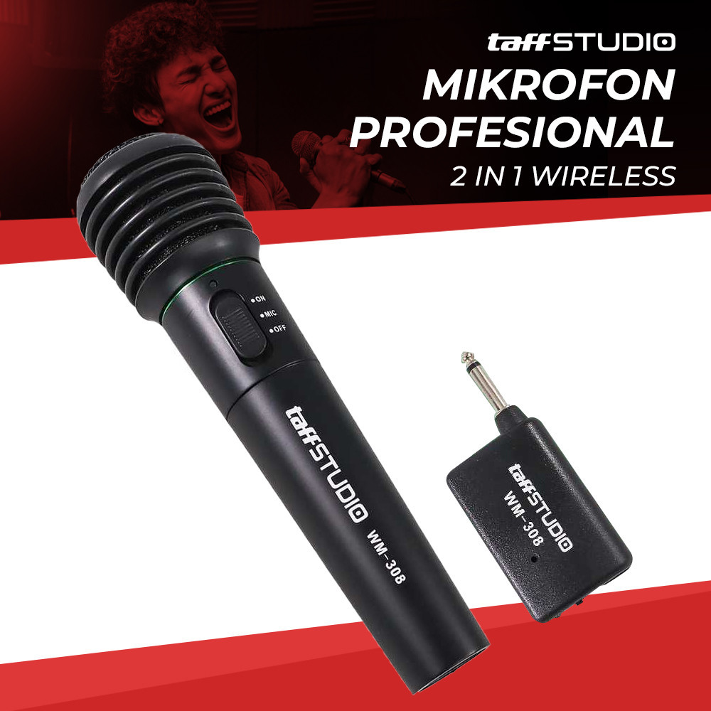 Jual Buzper Mikrofon Profesional 2 in 1 Microphone Wireless Wired ...