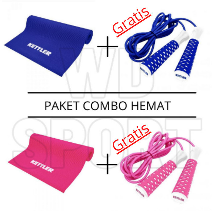Jual Paket Matras Yoga + Tali Skiping Kettler Senam Pilates Lompat Tali ...