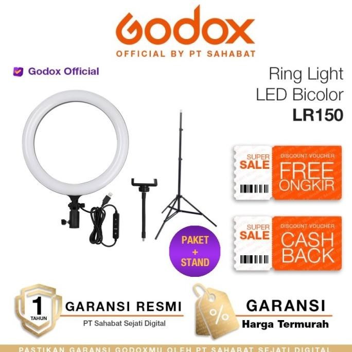 Jual Godox Ring Light LR150 Black LR-150 LR 150 make up LED Bicolor | Shopee Indonesia