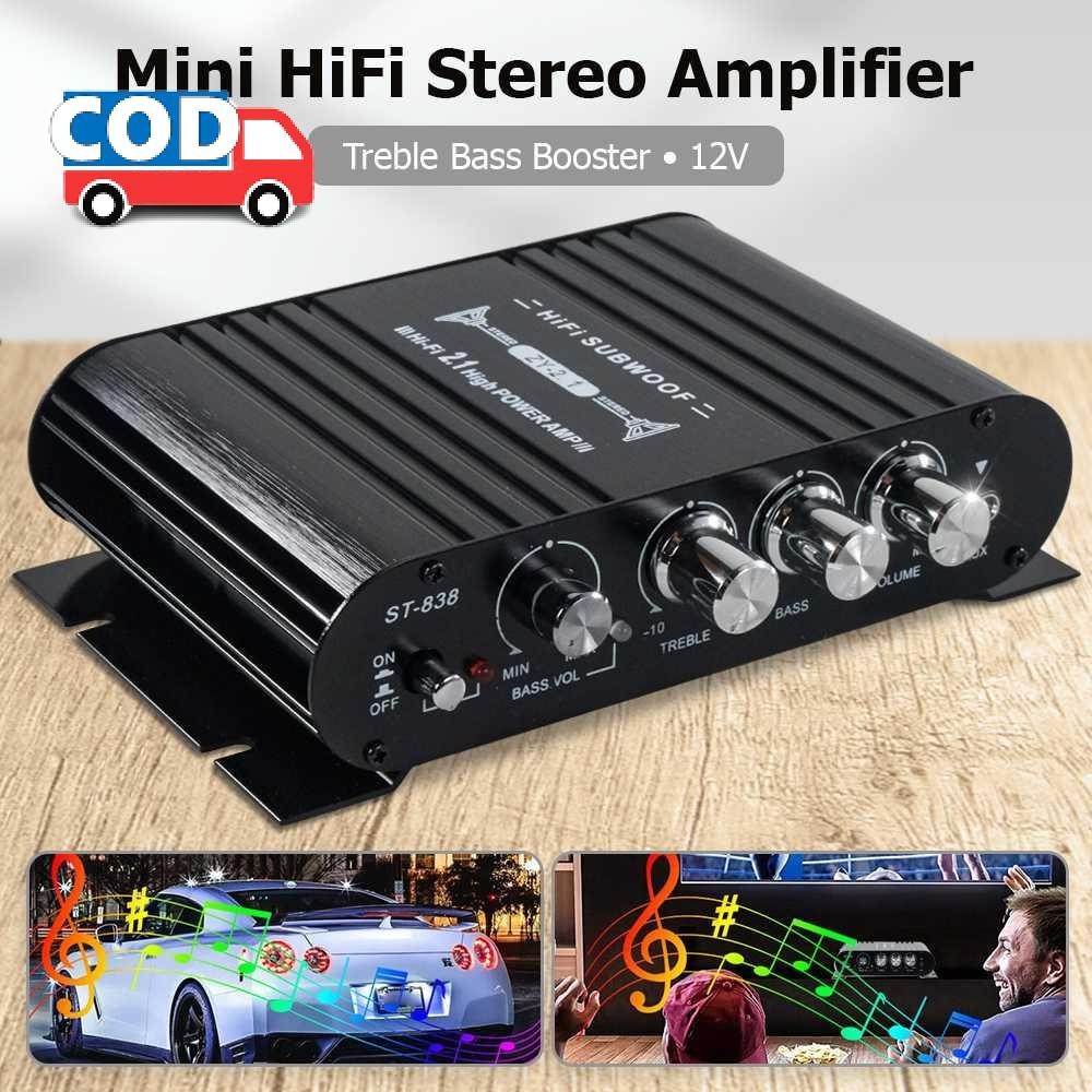 Jual Amplifier Mobil 12V 20W Pengeras Suara Speaker Aktif HiFi Stereo ...