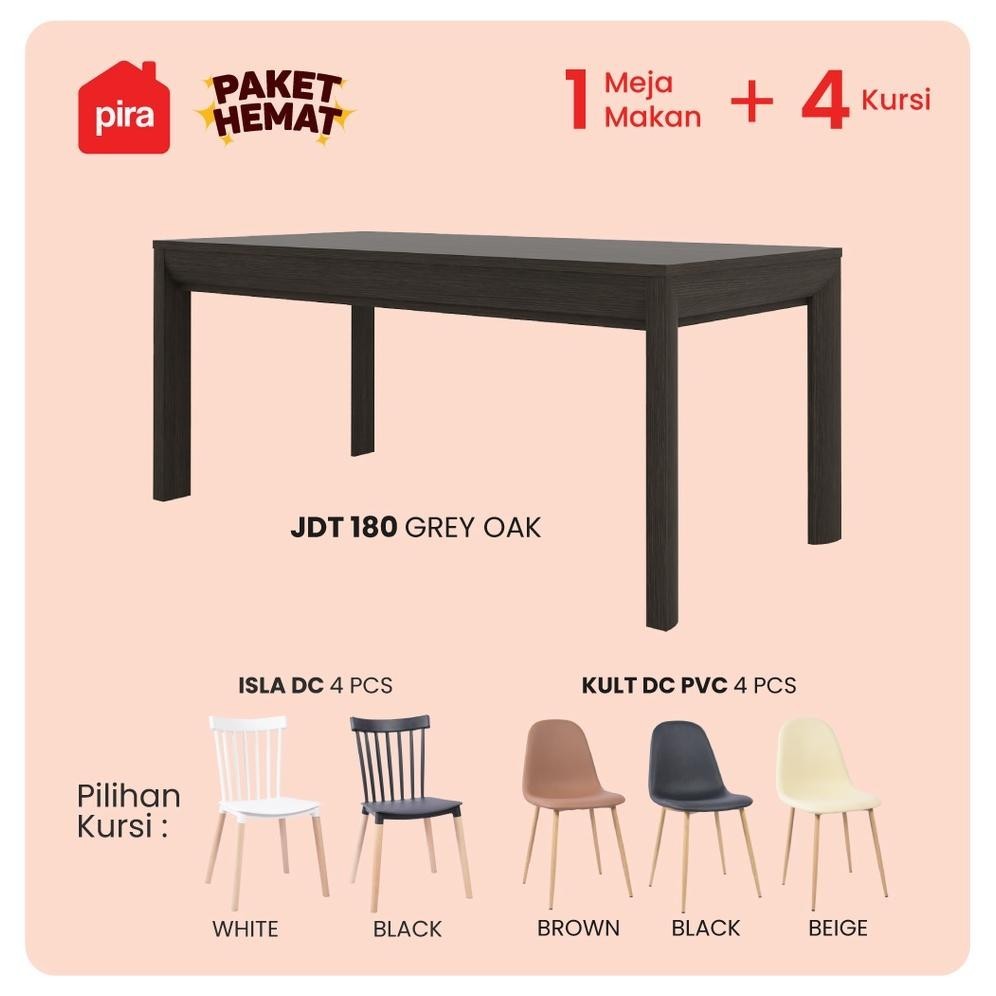 Jual Paket Meja Makan JDT 180 + Kursi Makan | Shopee Indonesia