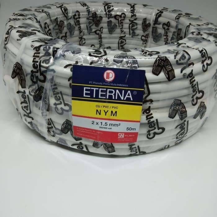 Jual KABEL ETERNA NYM 2x1,5 / KABEL LISTRIK ETERNA NYM 2x1.5 PER ROLL 50 M | Shopee Indonesia