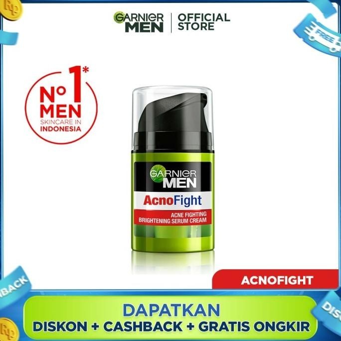 Jual Garnier Men Acno Fight Acne Fighting Brightening Serum Cream 40ml | Shopee Indonesia