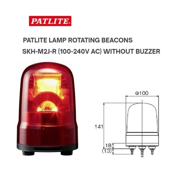 Jual LAMPU ROTARI / LAMP ROTATING BEACONS WITHOUT BUZZER PATLITE SKH-M2J-R TERMURAH | Shopee ...