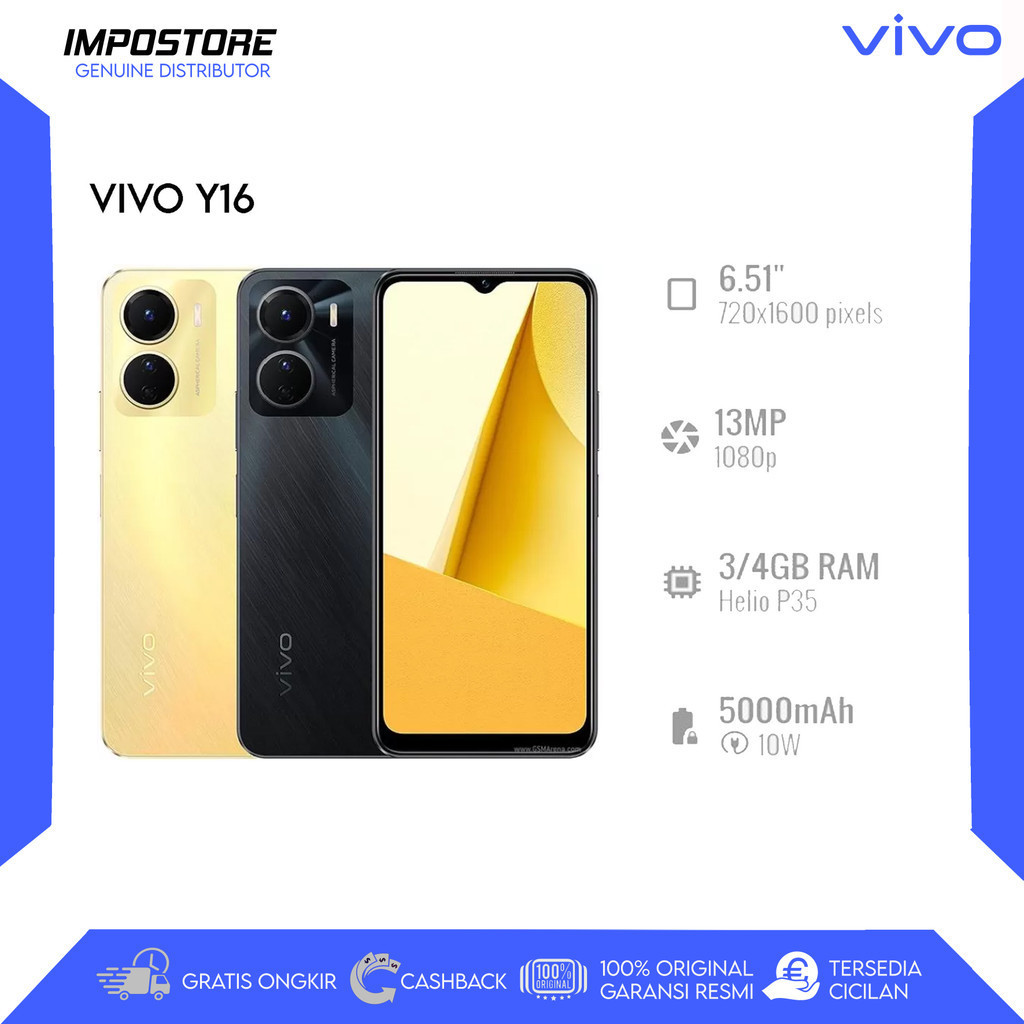 Jual VIVO Y16 - 4/64 GB - HELIO P35 - REPACK | Shopee Indonesia