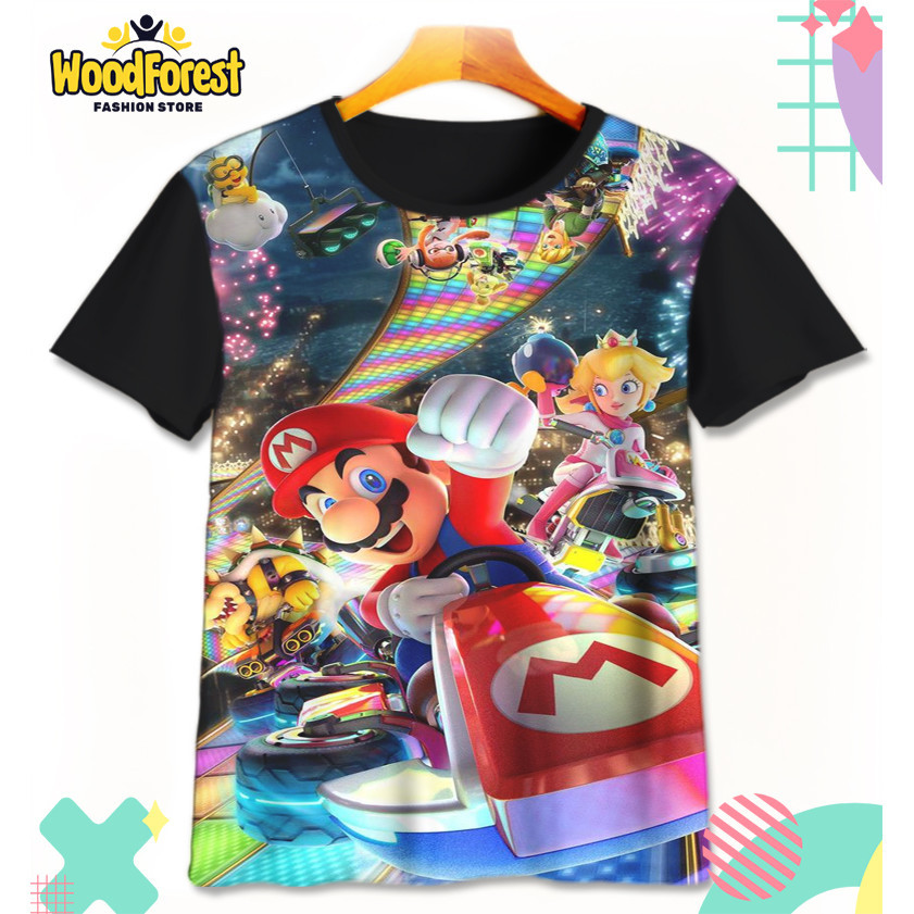 Jual Kaos Anak Super Mario Bros v5 Baju Permainan Game Anak Super Mario ...