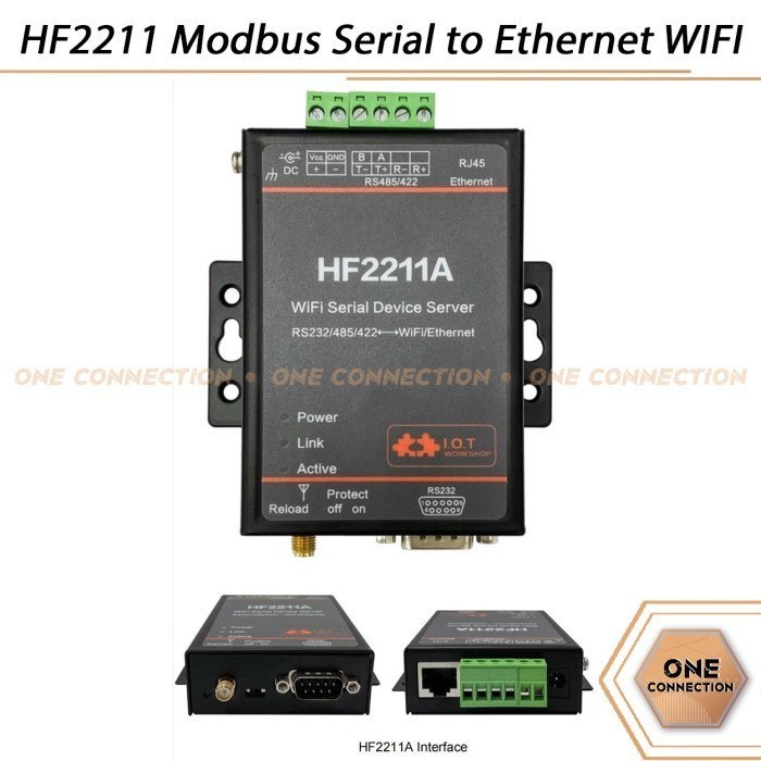 Jual Hf2211 Modbus Serial To Ethernet Wifi Converter Rs232/Rs485 To Tcp Ip | Shopee Indonesia
