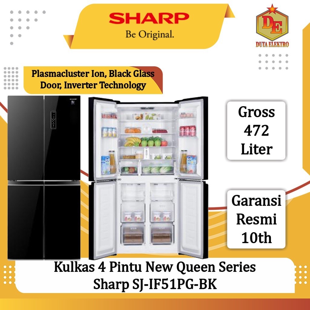 Jual Kulkas 4 Pintu Sharp SJIF 51 PGBK New Queen Series | Shopee Indonesia