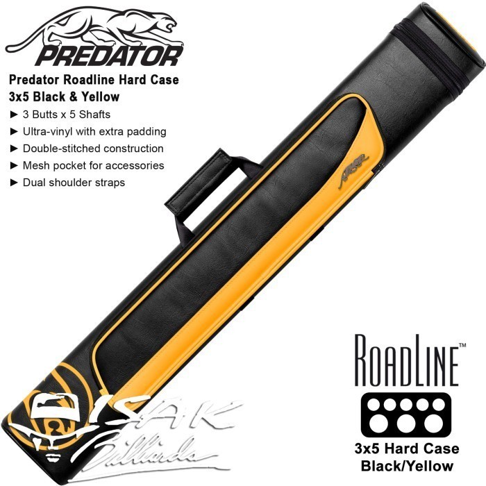 Jual PREDATOR ROADLINE 3X5 CUE CASE BLACK & YELLOW HARD TAS STICK ...