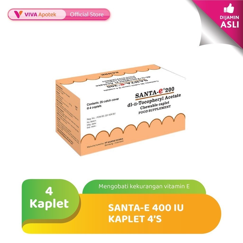 Jual Santa-E 400 IU untuk Kebutuhan Vitamin E (4 Kaplet) | Shopee Indonesia
