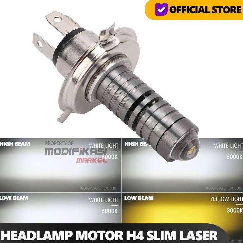 Jual Lampu Utama Led Motor Headlamp Laser Gun H4S Model Slim Ac Dc 8-80V | Shopee Indonesia