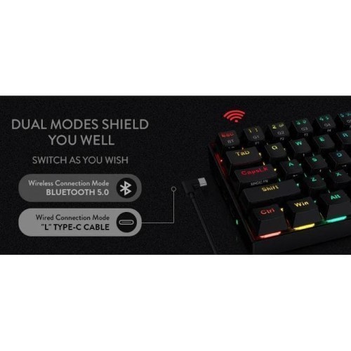 Jual Redragon Keyboard Gaming Mechanical Bluetooth & Wired Draconic ...