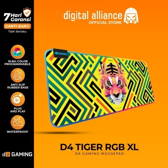 Jual Digital Alliance Mouse Pad Gaming D4 Tiger Rgb Xl Gaming 80X30Cm ...
