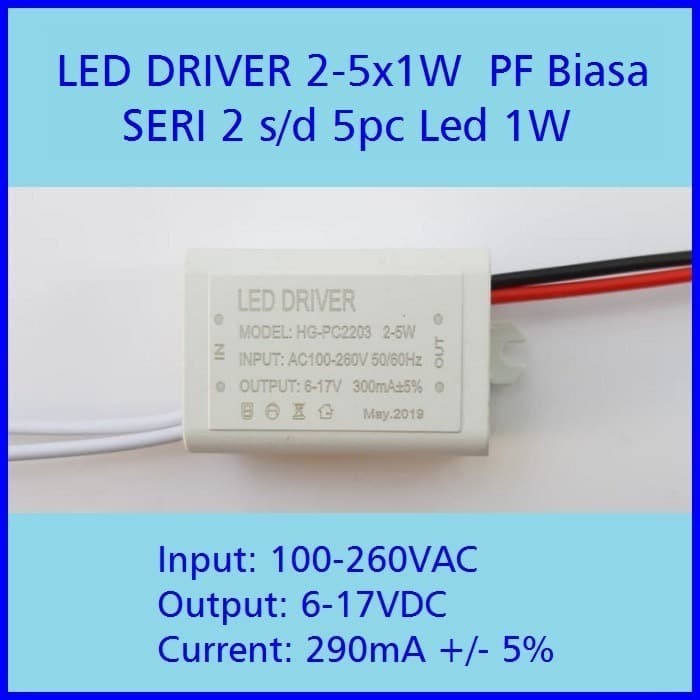 Jual Led Driver 1W 290mA 2-5x1W PC | Shopee Indonesia