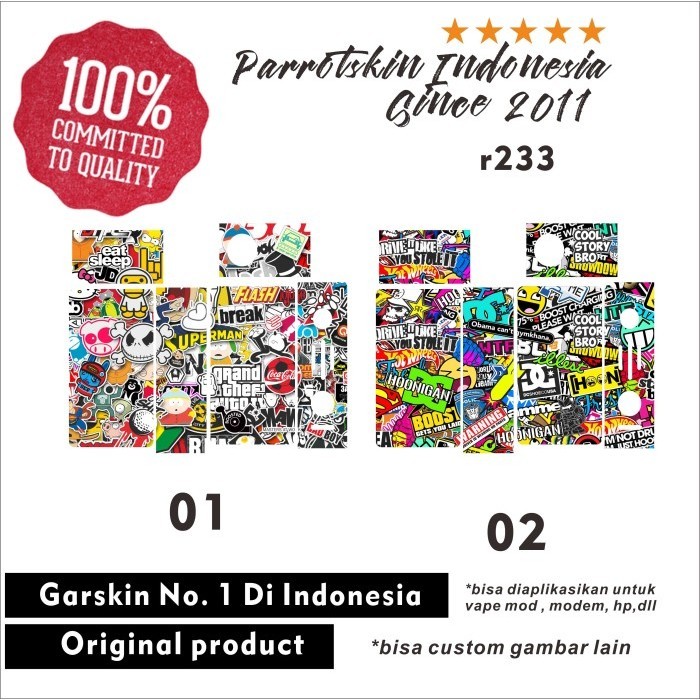 Jual Garskin Skin hotcig r233 full body JDM bom Edition sticker bisa ...