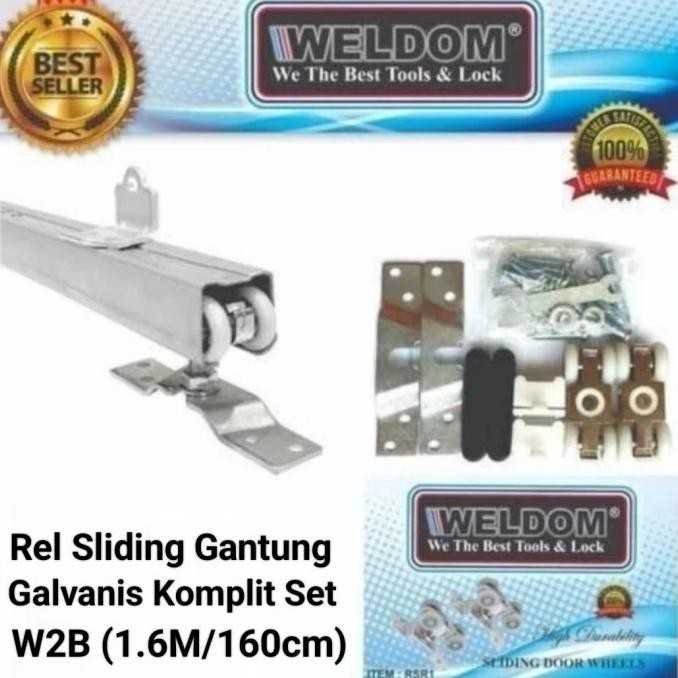 Jual Rel Pintu Geser Gantung/Rail Sliding Door Galvanis Panjang 1.6meter | Shopee Indonesia
