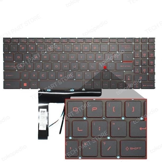 Jual KEYBOARD LAPTOP For MSI KATANA GF66 RED FONT SERIES BACKLIGHT ...