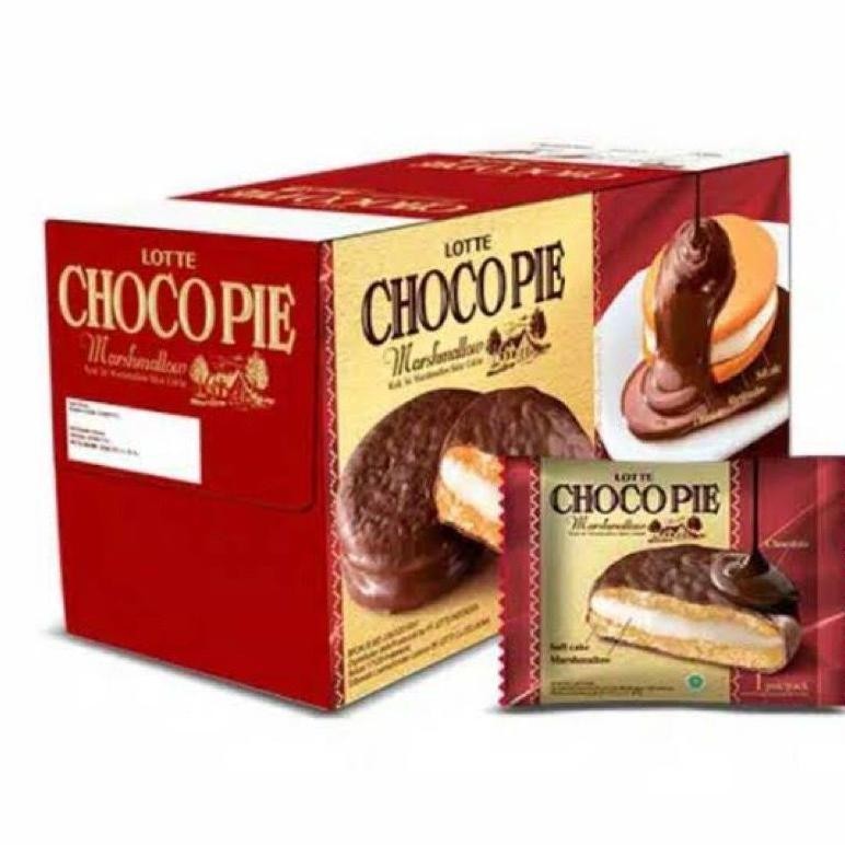 Jual LOTTE CHOCOPIE MARSHMALLOW 1box isi 12 @28gr chocopai | Shopee ...