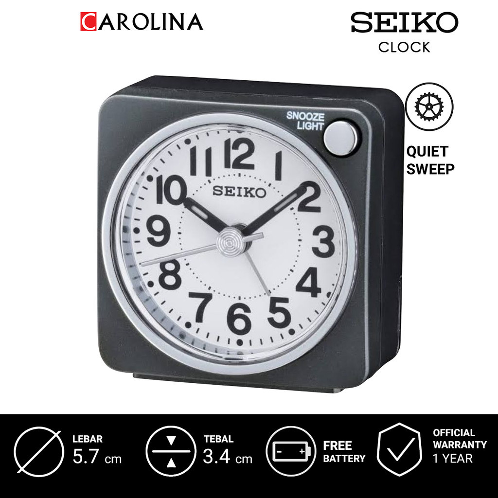 Jual Jam Beker QHE118K SEIKO QHE118K Quiet sweep Black Color White Dial ...