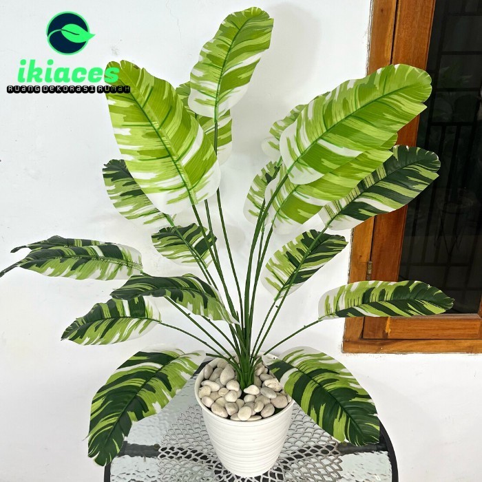 Jual Daun Pisang Jumbo Artificial Corak Daun Pisang Plastik Bunga Pot ...