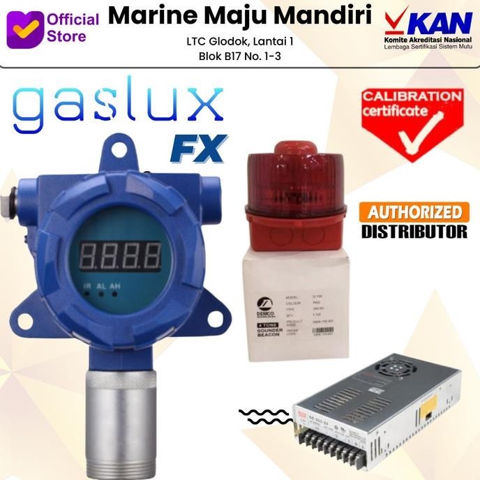 Jual Gas Detector Gaslux Fx (Lel /H2S) + Sounder Becon Lokal+ Power ...
